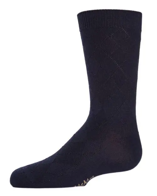 MEMOI Argyle Crew Socks - Navy