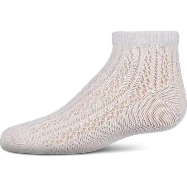 MEMOI Pelerine Anklet Socks - White