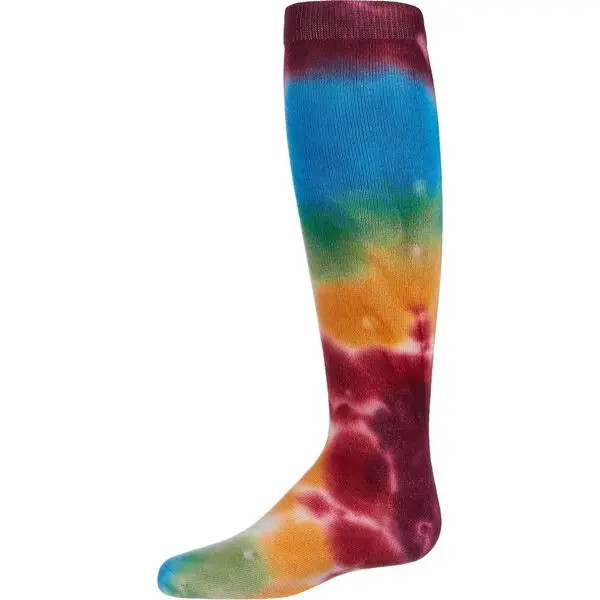 MEMOI Retro Tie-dye Knee High Socks - Multi Color Print
