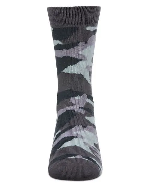 MEMOI Camouflage-pattern Crew Socks - Gray