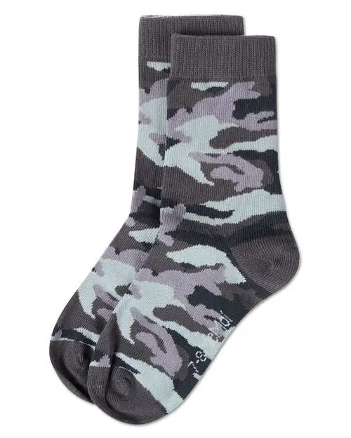 MEMOI Camouflage-pattern Crew Socks - Gray