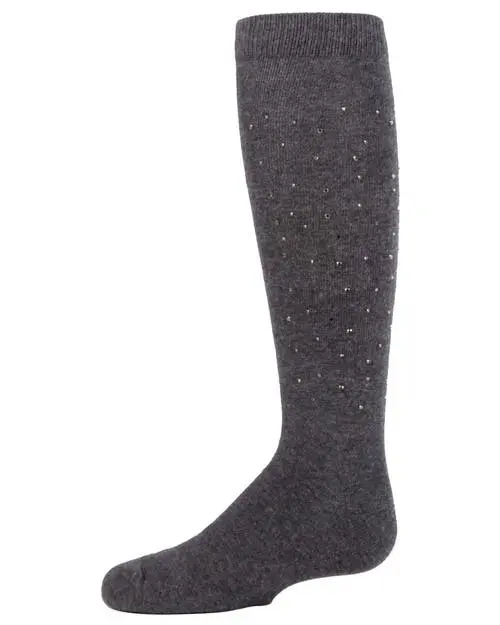 MEMOI Jeweled Knee Socks - Charcoal