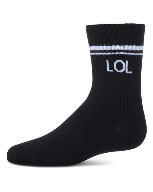 MEMOI Athletic Crew Socks - Black