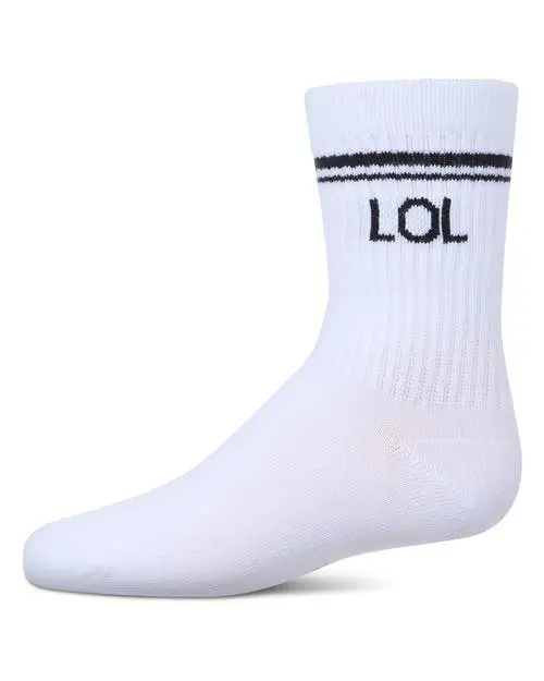 MEMOI Athletic Crew Socks - White