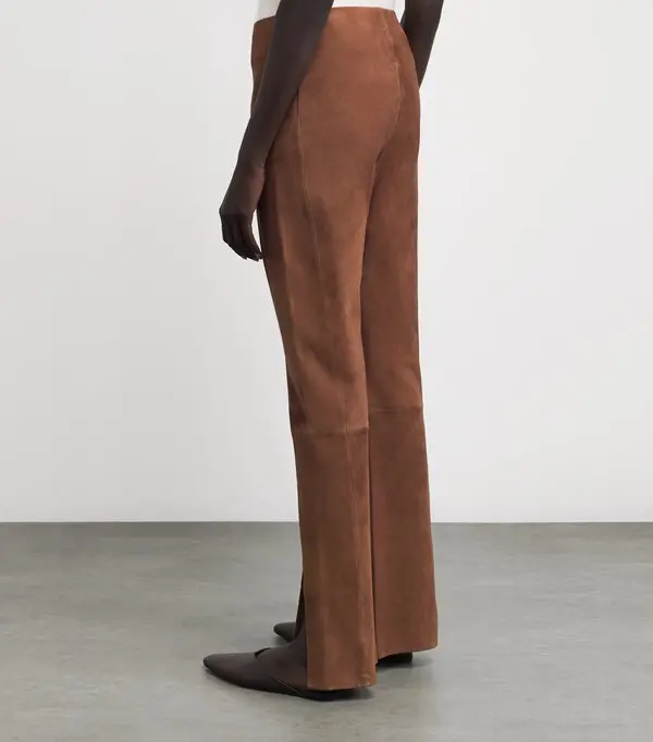 Theory Lambskin Suede Slim Trousers