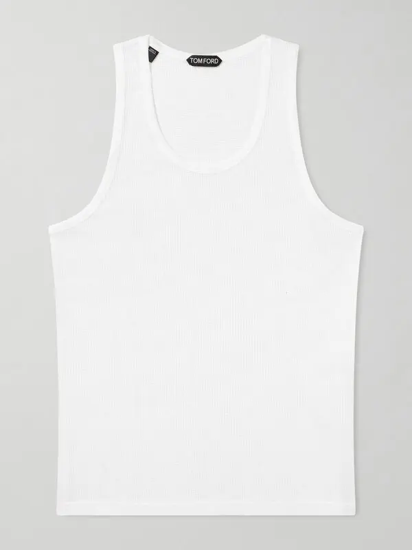 TOM FORD Cotton Mesh Tank Top - White