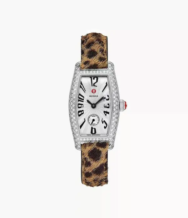 Michele Coquette Diamond Stainless Steel Leopard Print Watch - Animal Print