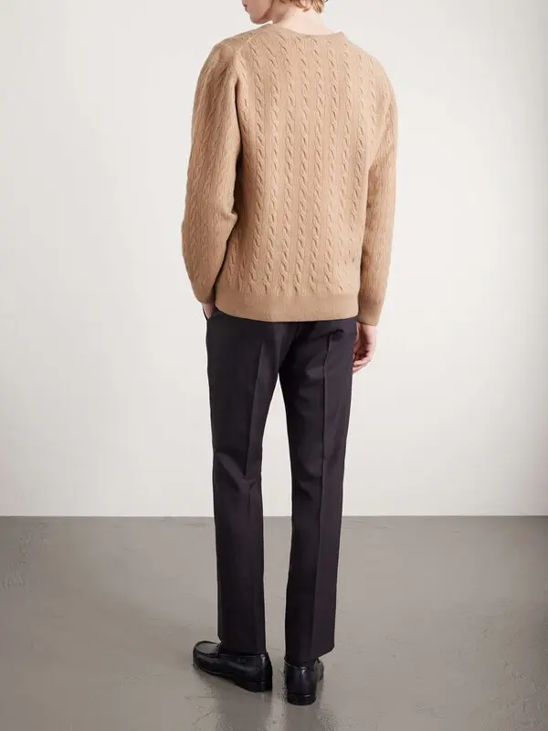 TOM FORD Cable-knit Wool Sweater - Light Brown