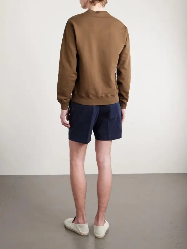 TOM FORD Logo-embroidered Cotton-jersey Sweatshirt - Brown