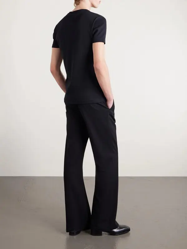 TOM FORD Pointelle-knit Cotton T-shirt - Black