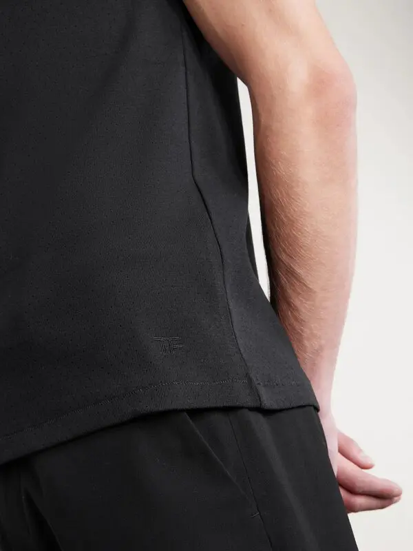 TOM FORD Pointelle-knit Cotton T-shirt - Black