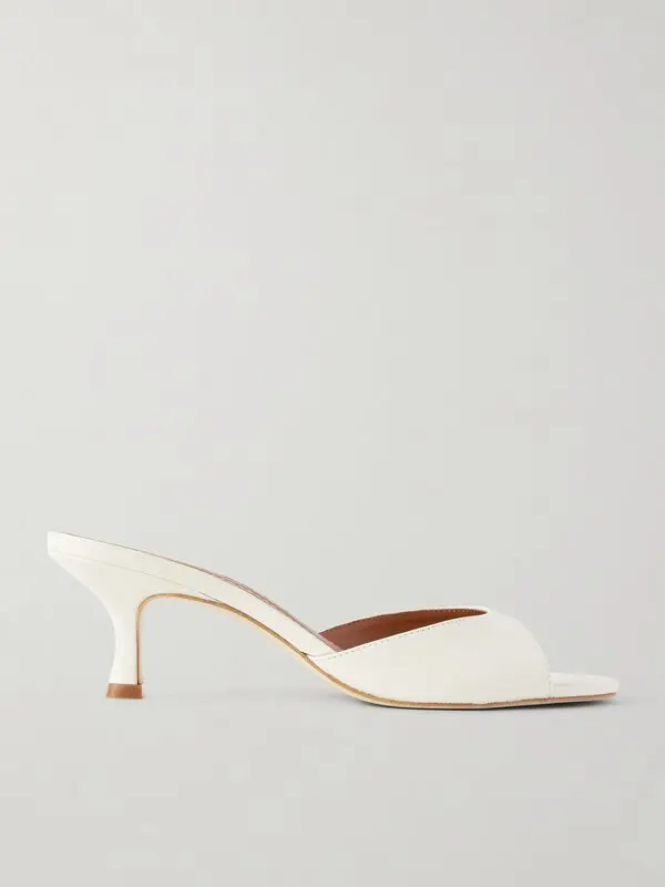 Staud Brigitte Leather Mules - White