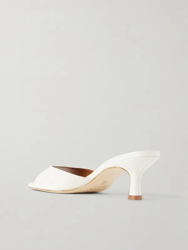 Staud Brigitte Leather Mules - White