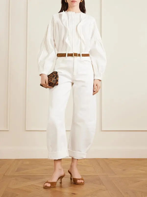 Staud Brigitte Suede Mules - Tan