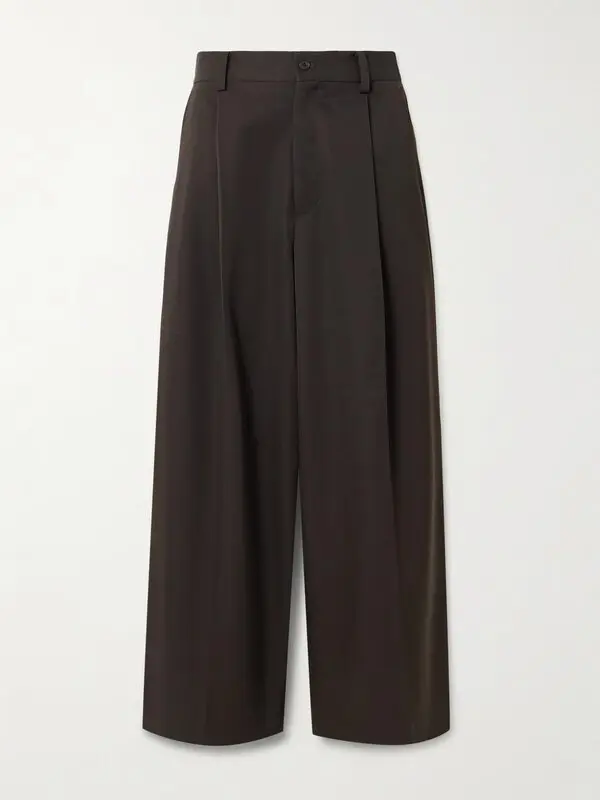 SSSTEIN Pleated Wool-twill Wide-leg Pants