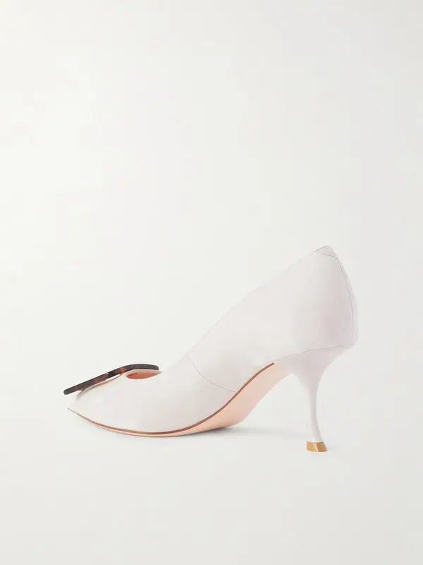 ROGER VIVIER Viv In The City 65 Buckled Suede Pumps - Gray