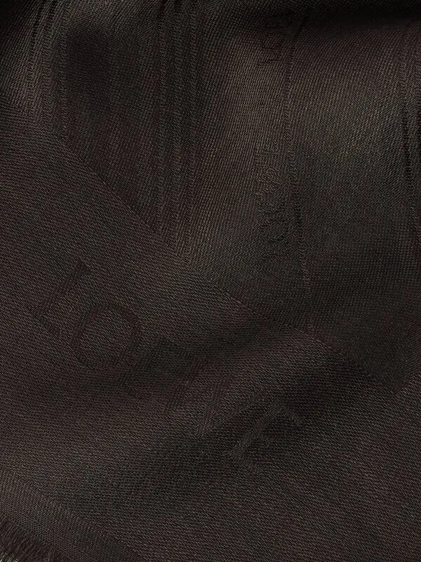 Loewe Fringed Wool And Silk-blend Jacquard Scarf
