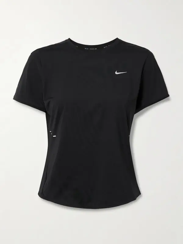 Nike Swift Mesh-trimmed Dri-fit T-shirt - Black