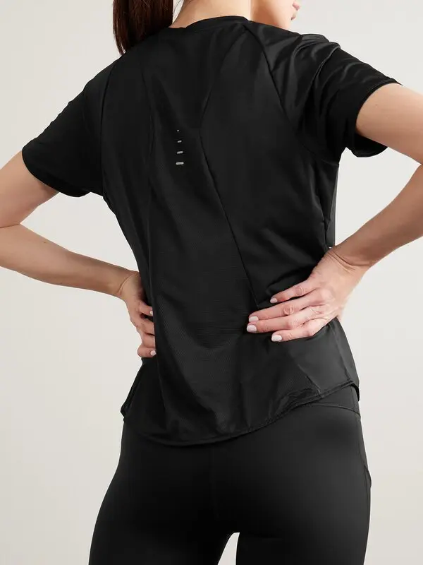 Nike Swift Mesh-trimmed Dri-fit T-shirt - Black