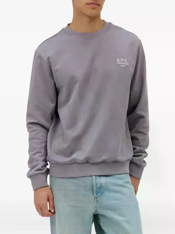 A.p.c. Logo-detail Crew-neck Sweatshirt - Purple