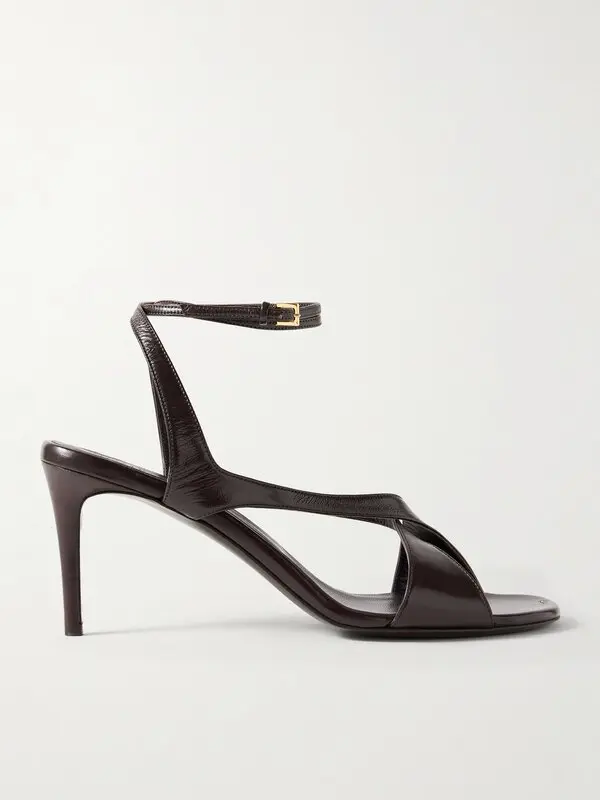 Khaite Liria Leather Sandals - Chocolate