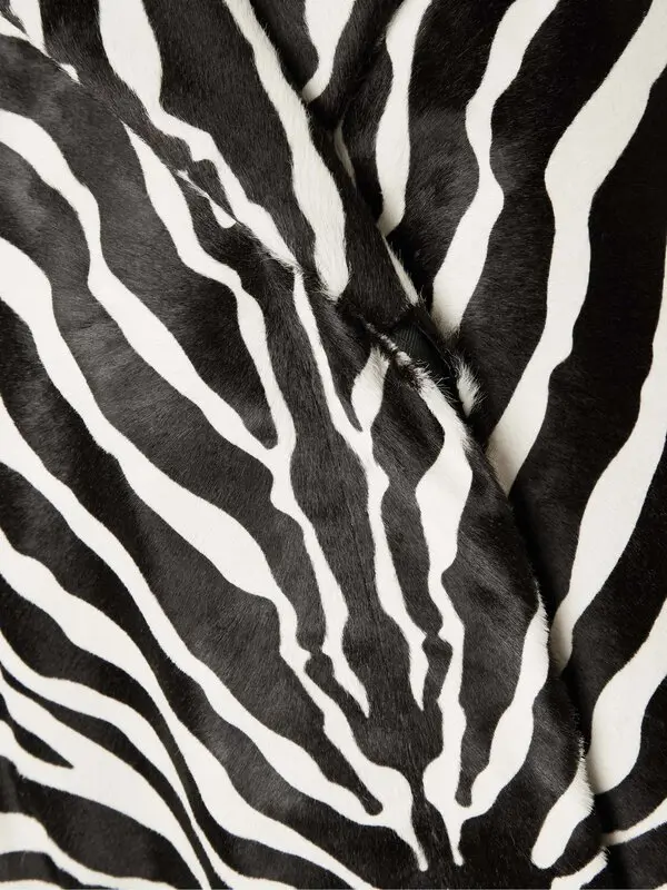 Khaite Lorel Zebra-print Calf Hair Coat