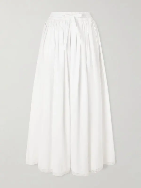 Dolce & Gabbana Pleated Cotton-blend Maxi Skirt