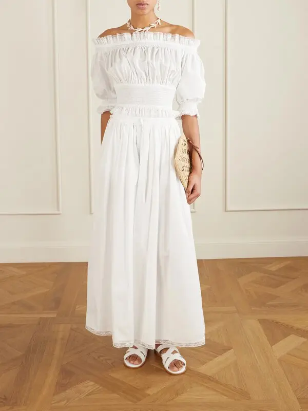 Dolce & Gabbana Pleated Cotton-blend Maxi Skirt
