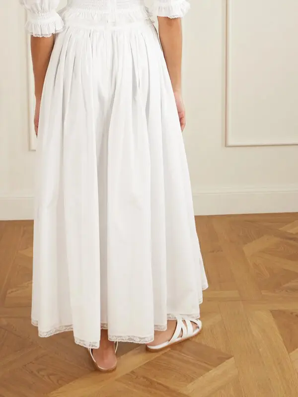 Dolce & Gabbana Pleated Cotton-blend Maxi Skirt