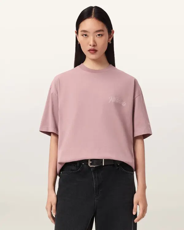 ALLSAINTS Odyssey Etta Oversized T-shirt - Dusty Lilac