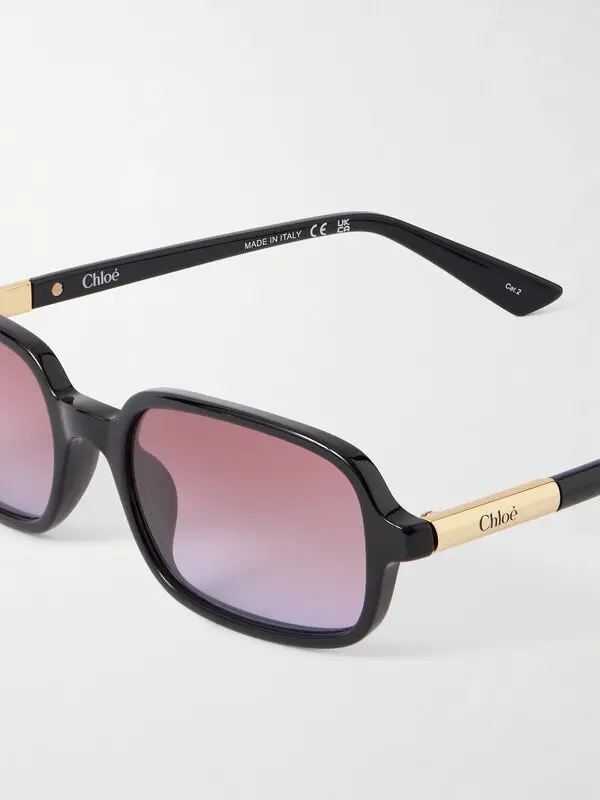 Chloé Judy Rectangle-frame Sunglasses - Black