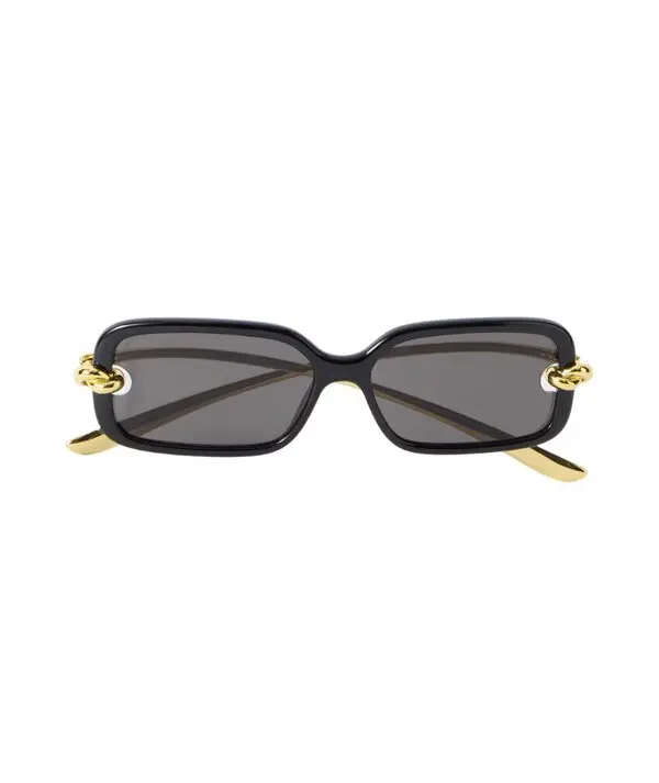 Bottega Veneta Knot Rectangular-frame Sunglasses - Black