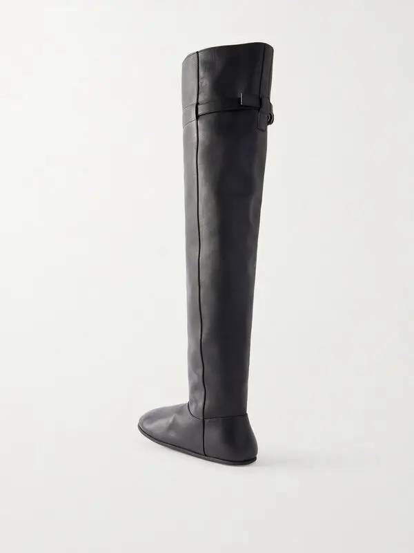 CHRISTEN Santiago Leather Knee Boots - Black