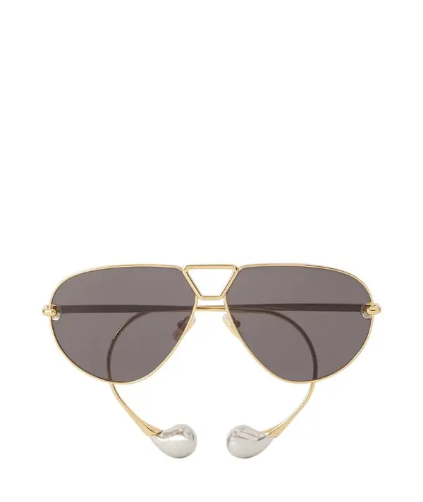 Bottega Veneta Drop Aviator-style Sunglasses - Gold