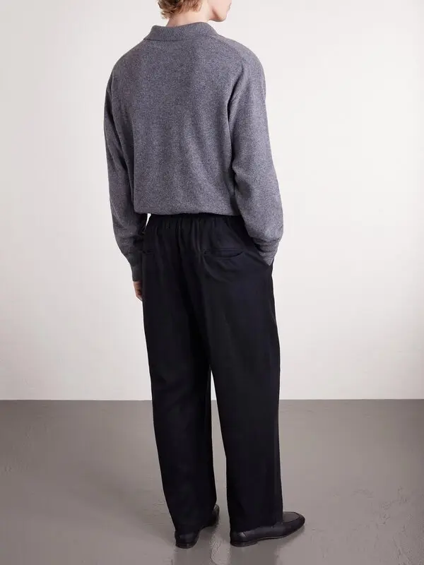 SSSTEIN Straight-leg Silk-blend Flannel Trousers