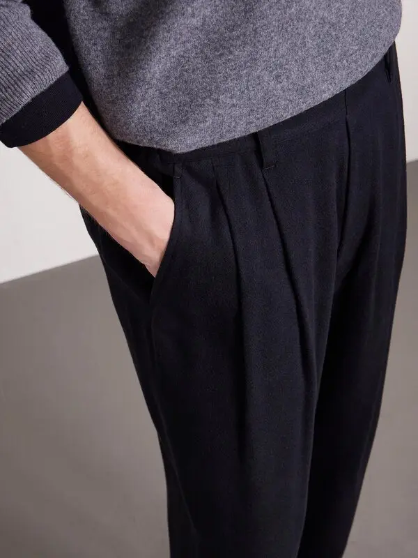 SSSTEIN Straight-leg Silk-blend Flannel Trousers