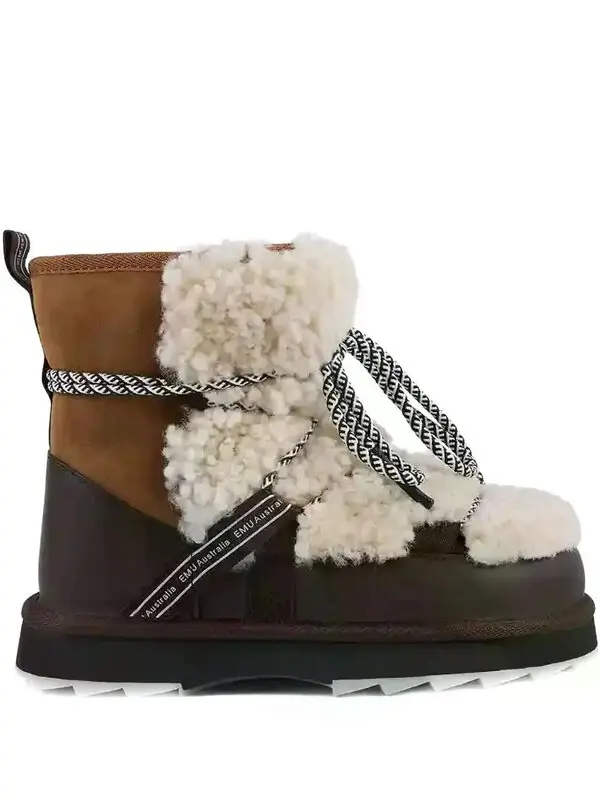 EMU AUSTRALIA Teddy Texture Ankle Boots - Brown