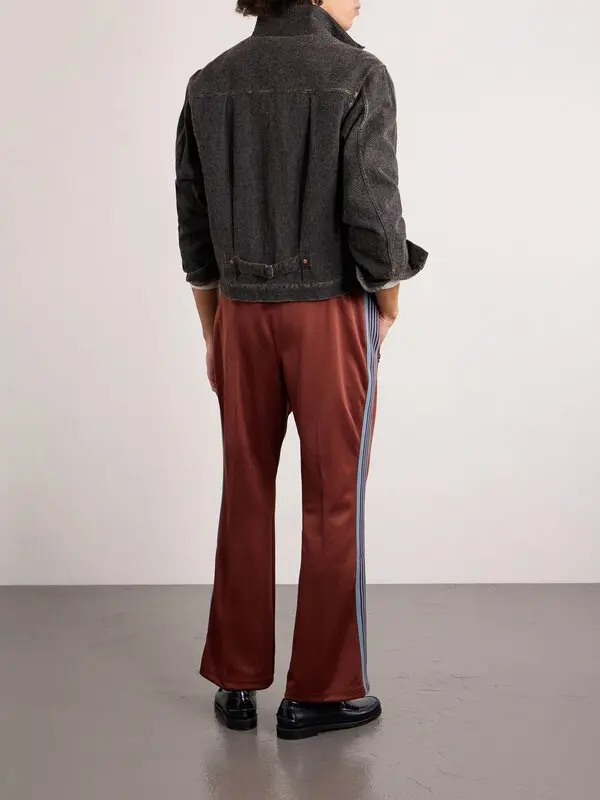 Needles Bootcut Logo-embroidered Striped Jersey Sweatpants