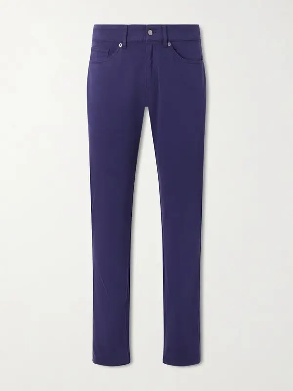Peter Millar Crown Straight-leg Cotton-canvas Trousers - Blue