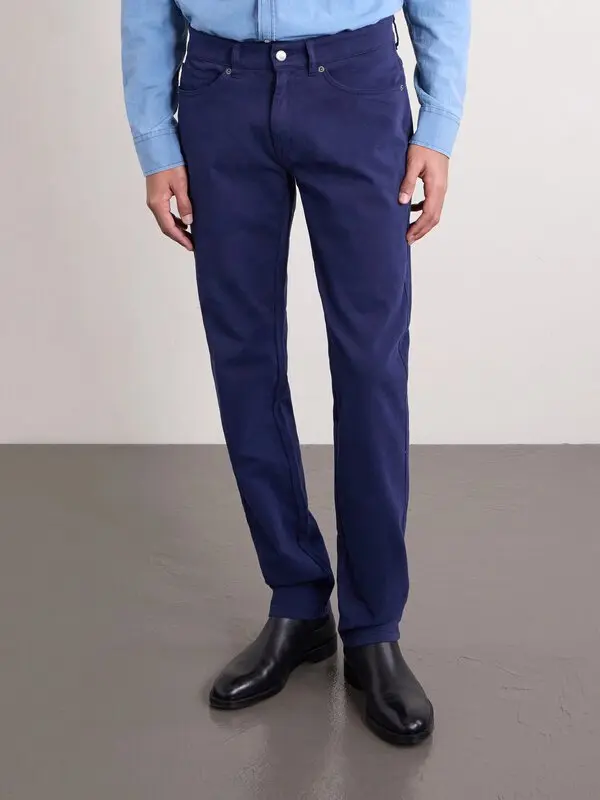 Peter Millar Crown Straight-leg Cotton-canvas Trousers - Blue