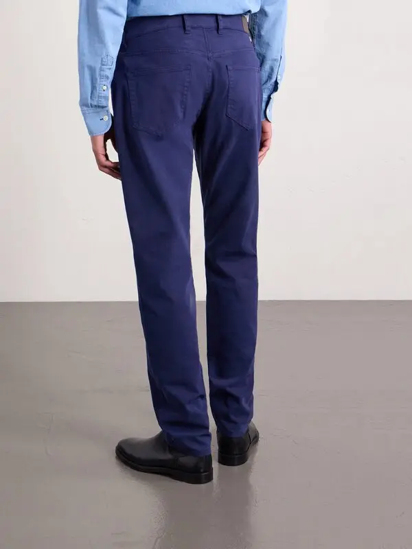 Peter Millar Crown Straight-leg Cotton-canvas Trousers - Blue
