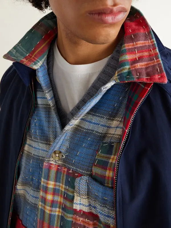 Polo Ralph Lauren Embroidered Patchwork Checked Cotton-flannel Overshirt