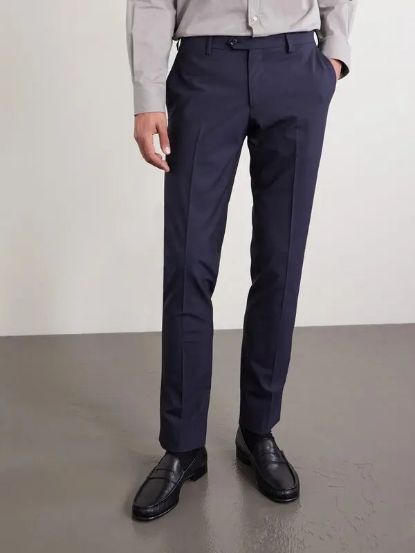 LARDINI Slim-fit Straight-leg Virgin Wool-blend Trousers