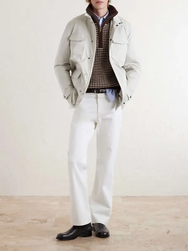 Kiton Suede-trimmed Shell Field Jacket