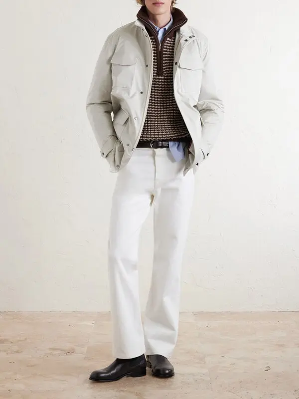 Kiton Suede-trimmed Shell Field Jacket
