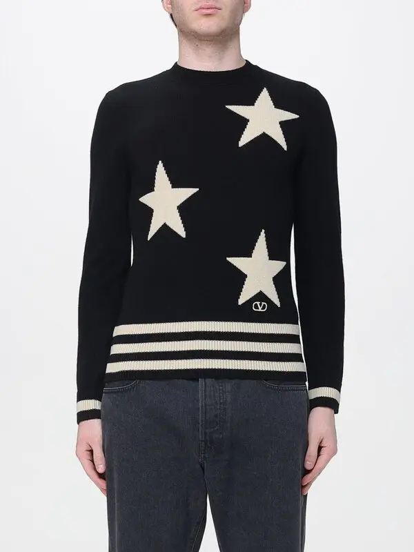Valentino Garavani Sweater With Star Motif - Black