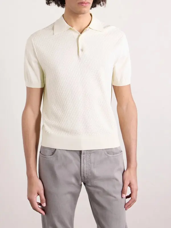Canali Cotton And Silk-blend Polo Shirt