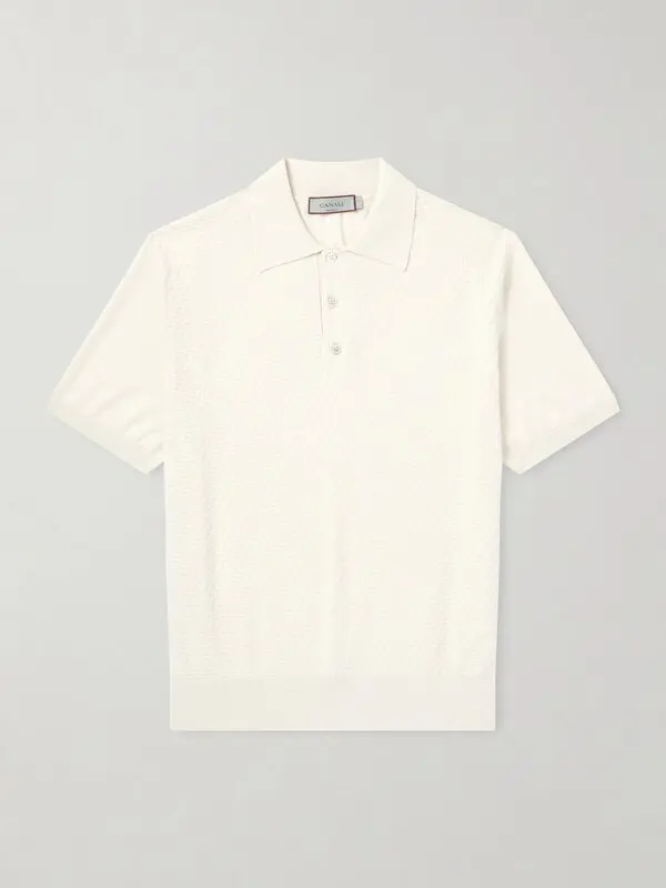 Canali Cotton And Silk-blend Polo Shirt