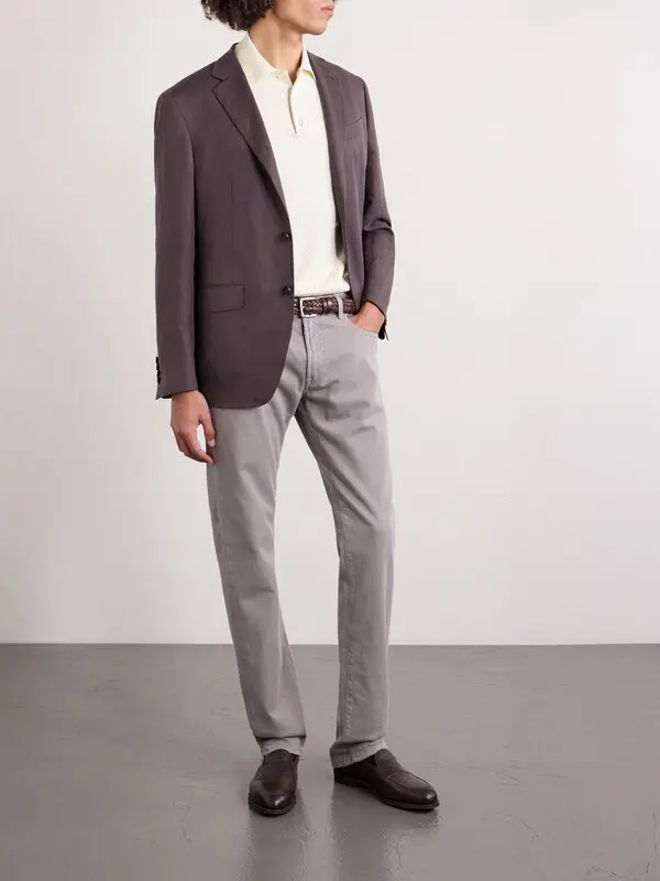 Canali Cotton And Silk-blend Polo Shirt