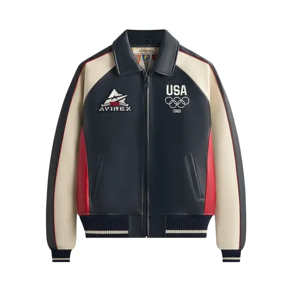 Kith X Avirex Team Usa Leather Bomber Jacket